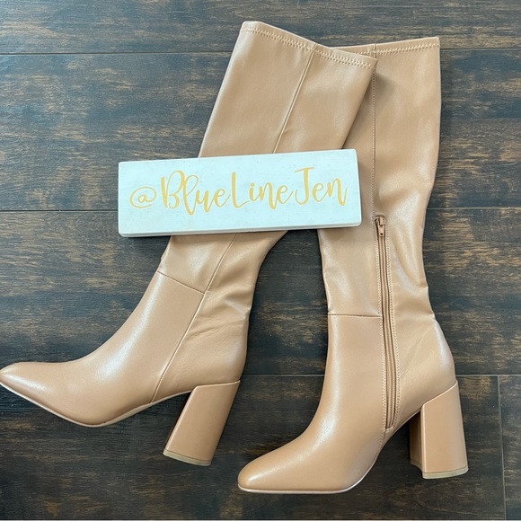 Steve Madden | Shoes | Steve Madden Lizah Square Toe Knee Boots Nwot ...